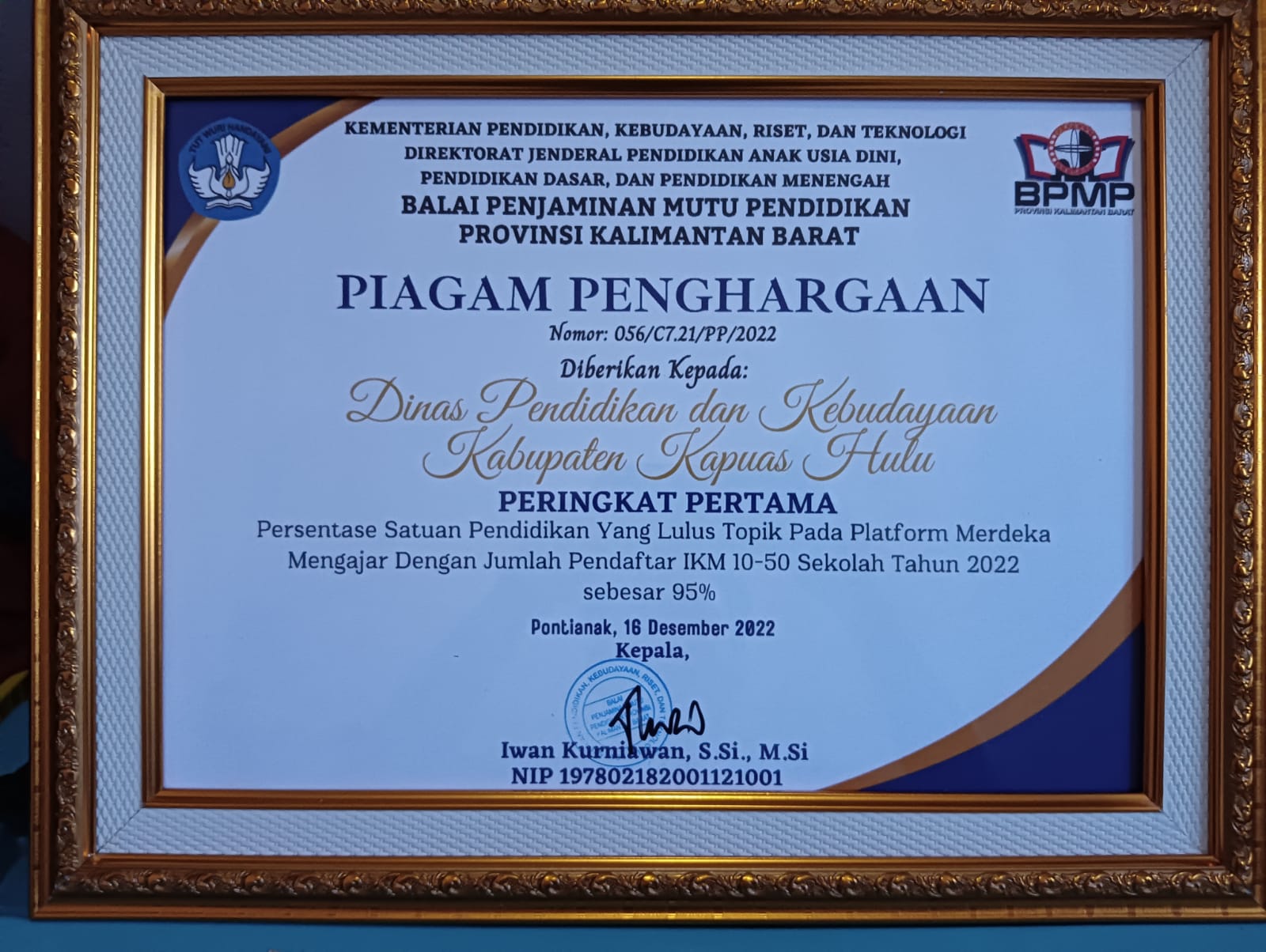 Disdikbud Kapuas Hulu Raih 5 Penghargaan BPMP Award 2022 – Info Kapuas Hulu